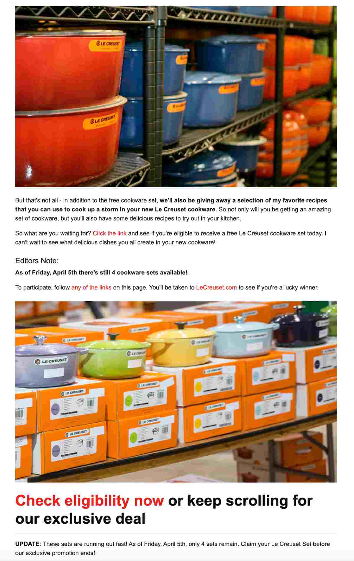 | Paula Deen's Partners With Le Creuset For Cookware Giveaway! SCAM